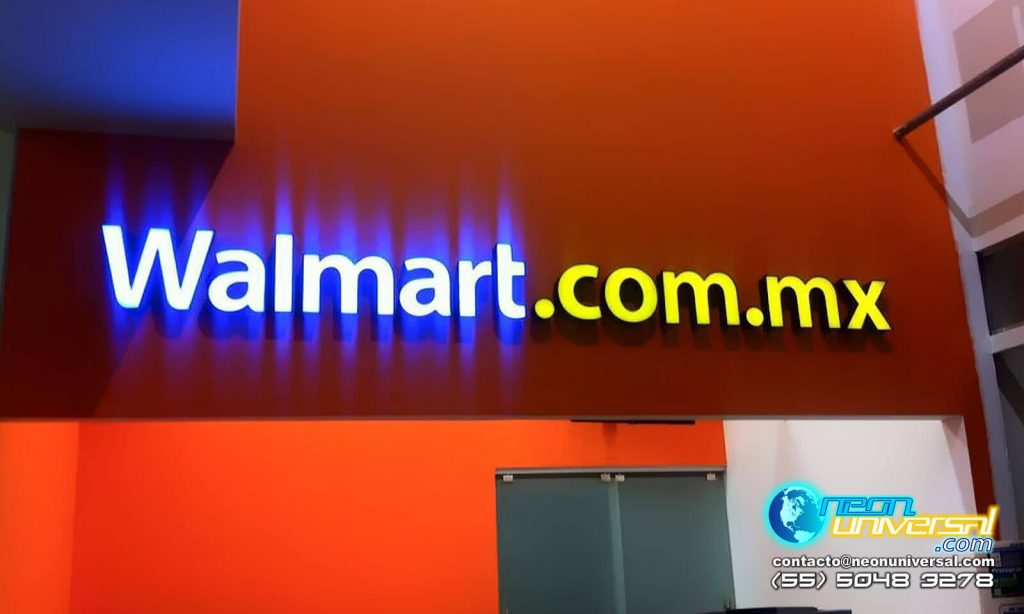 Letrero institucional luminoso Walmart - Publicidad Neón Universal