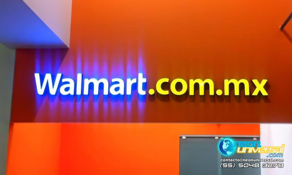 Letrero institucional luminoso Walmart - Publicidad Neón Universal